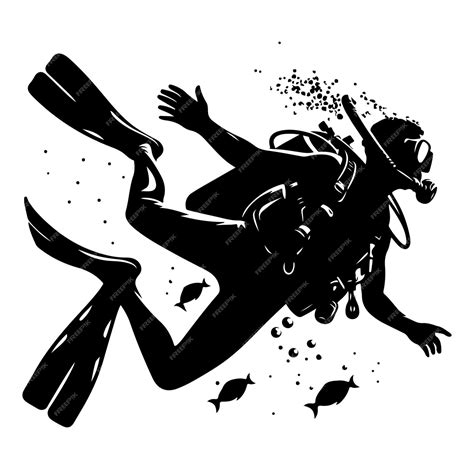 Premium Vector A Vector Scuba Diving Silhouette Vector Illustration