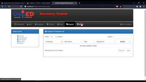 Equipment Inventory System Project In PHP With Source Code And Report Download Kashipara