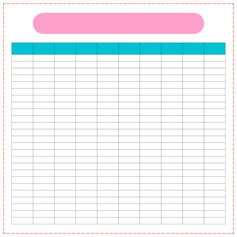 Printable Rows And Columns
