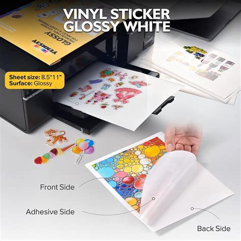 Papel Adhesivo Brillante De Vinilo Imprimible Para Impresora De