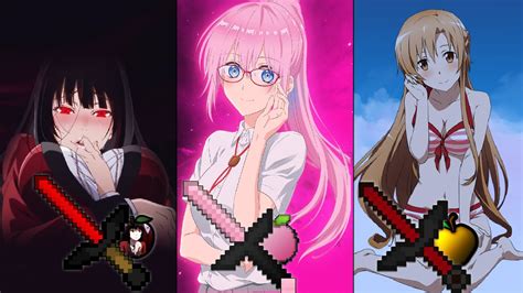 🔥top 3 Anime Waifu Minecraft Bedwars Texture Pack 189 Anime Texture
