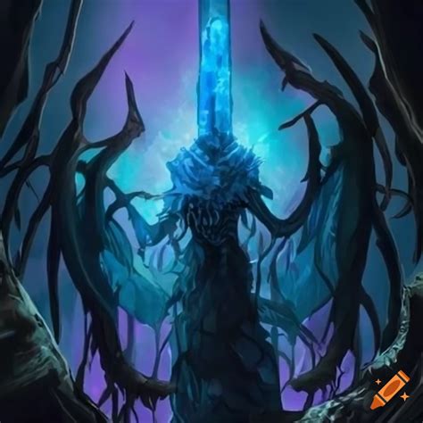 Eldritch Being Formed Of Blue Crystal On Craiyon