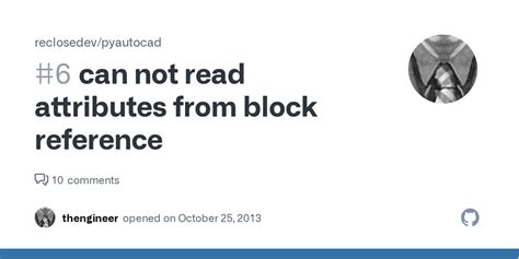 Can Not Read Attributes From Block Reference Issue 6 Reclosedev