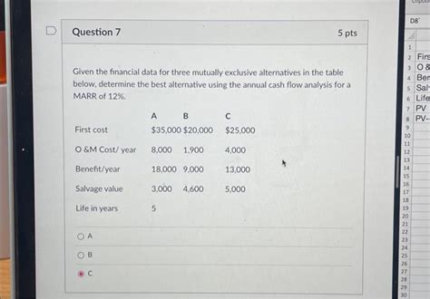 Solved Given The Financial Data For Three Mutually Exclusive