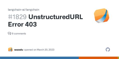 Unstructuredurlloader Error 403 · Issue 1829 · Langchain Ailangchain