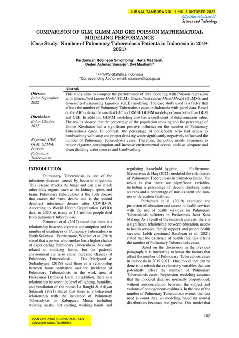 Pdf Comparison Of Glm Glmm And Gee Poisson Mathematical Modeling