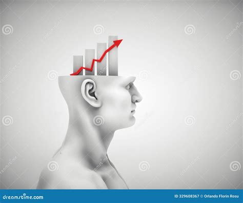 Man With Half Head With A Financial Graph Inside Stock Illustration Illustration Of Data