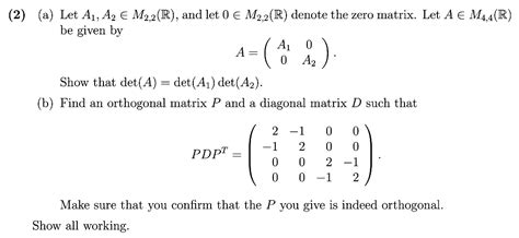 Solved A Let A A M R And Let M R Denote The Chegg Com