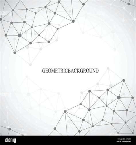 Geometric Grey Background Molecule And Communication Connected Lines With Dots Vector