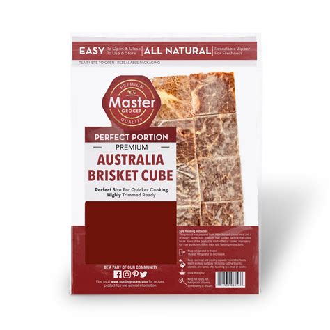 Master Grocer Aus Grassfed Beef Brisket Cube IQF 500G Fr NTUC FairPrice