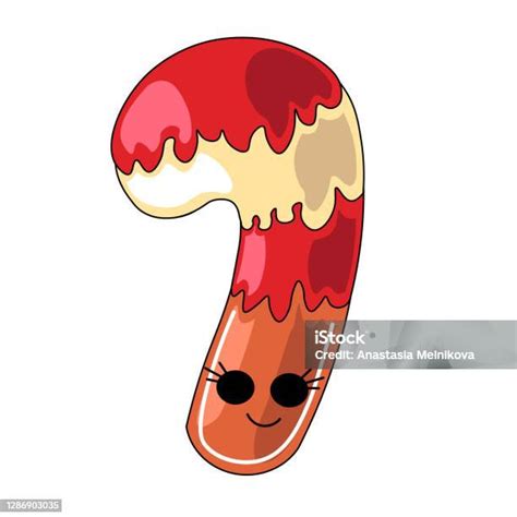 Lucu Digambar Kartun Jahe Dalam Bentuk Permen Ilustrasi Stok Unduh