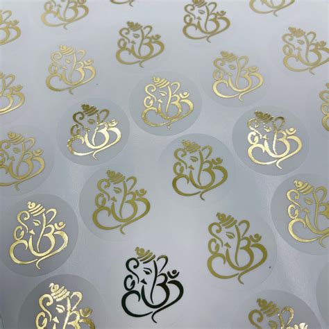 Foiled Ganesh Stickers Hindu Event Ganesh Stickers Personalised