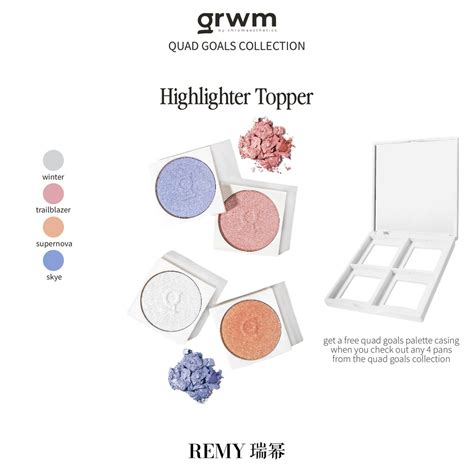 Grwm Cosmetics Quad Goals Highlighter Topper Palette Shopee Malaysia
