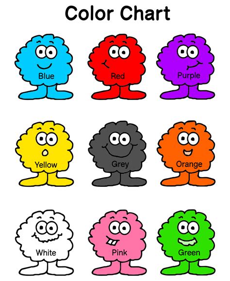 Free Printable Color Chart The Coloring Sheets Included In The Pdf