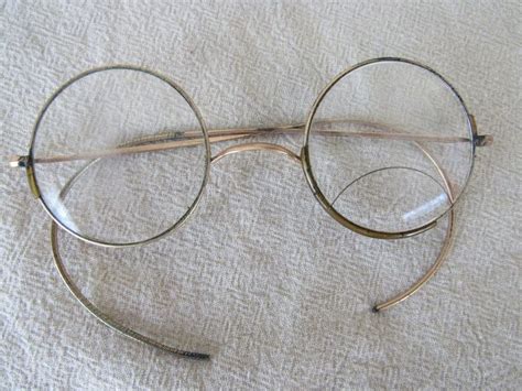 Vintage Shur On Gold Toned Wire Rimmed Glasses With Case Free Etsy