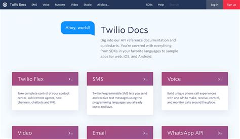 Twilio Api Docs Auth Webhooks Sdks For Developers Api Refs