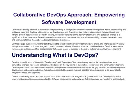 Collaborative Devops Approach Empowering Software Developmentpdf
