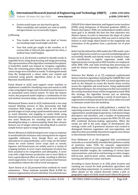 a novel approach for weed identification and classification in