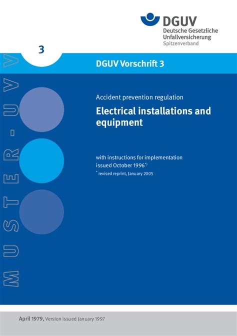 Electrical Installations And Equipment Dguv Publikationen