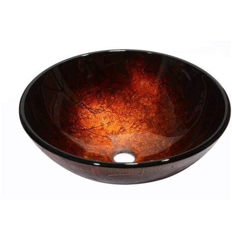 Dawn Usa 1625 Pink And Brown Tempered Glass Circular Vessel Bathroom Sink Wayfair