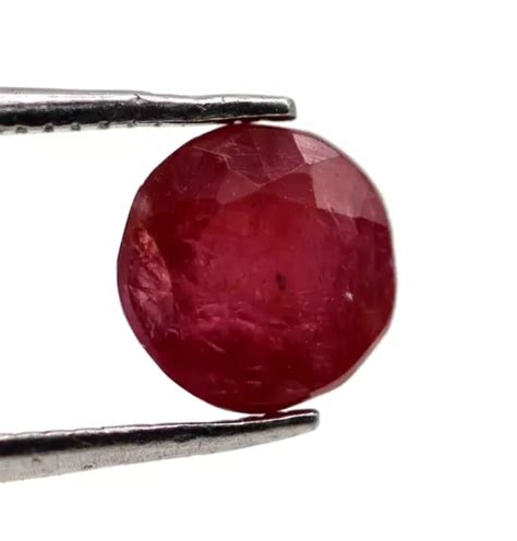 CERTIFIÉ NATUREL Burma Rubis Rouge Couleur CT à Facettes Rond Gemme EUR
