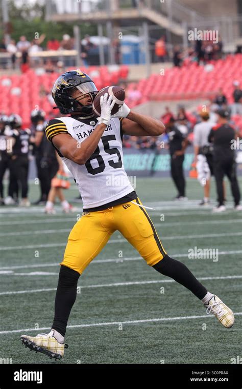 July 20 2025 Hamilton Tiger Cats Wide Receiver Kiondre Smith 85 Warms Up Prior To The Cfl
