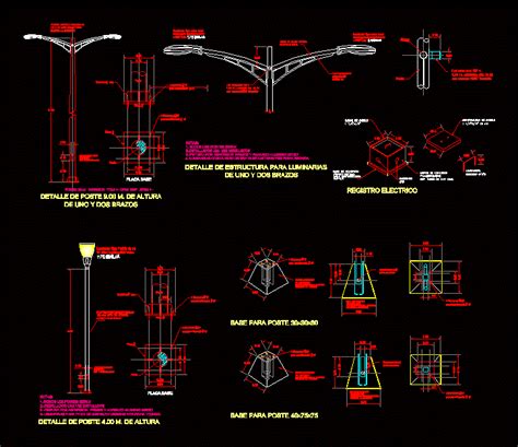 Light Pole Structure Detail 2d View Cad Block Layout File In Autocad Light Pole Structure