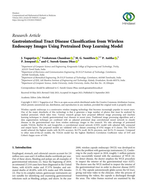 Pdf Gastrointestinal Tract Disease Classification From Wireless