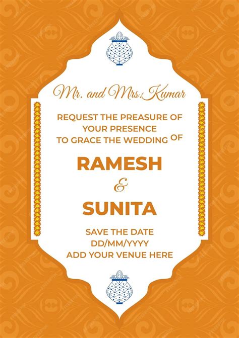 Premium Vector Indian Wedding Invitation Card Template Layout With