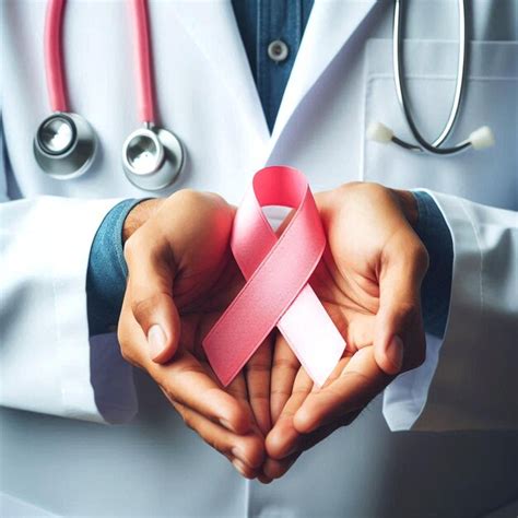 Breast Cancer Poster With A Community Gathering In Support Of Breast