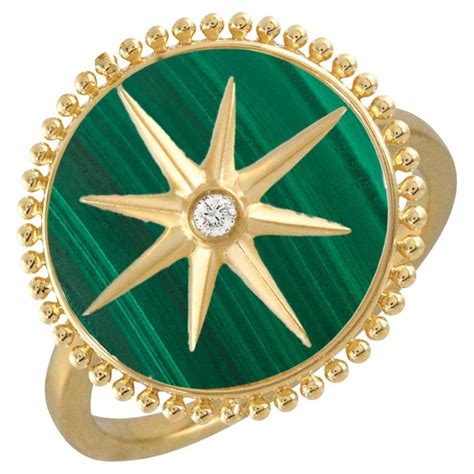 Doves Doron Paloma Gold Diamond Malachite Ring For Sale At 1stdibs