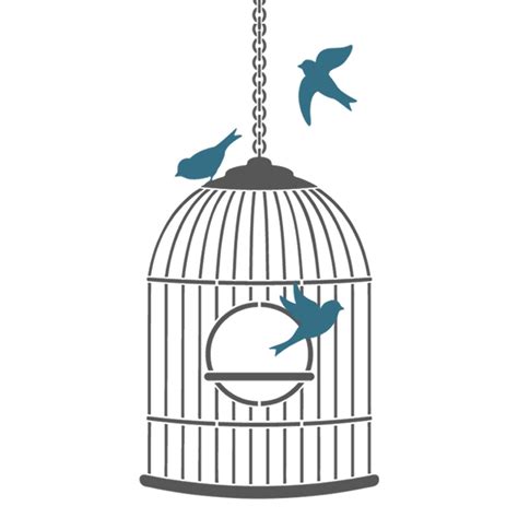 Bird Cage Stencil Vintage Style Birds Cage And Chain Craftstar