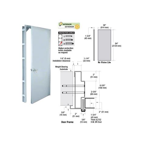 Buy Brdr3 Crl Level 3 Right Hand Swing Steel Bullet Resistant Door