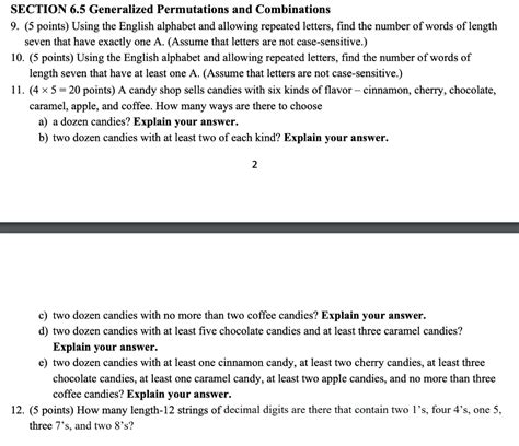 Solved SECTION 6 5 Generalized Permutations And Combinations Chegg Com