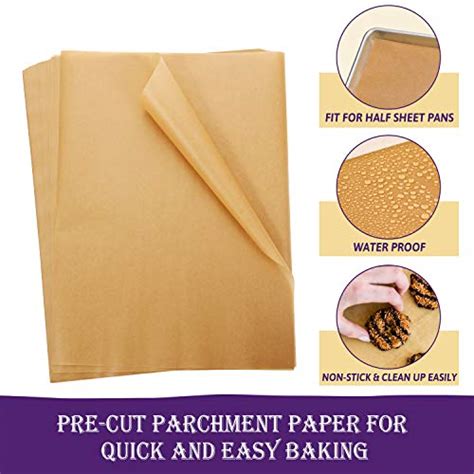 Pcs Unbleached Parchment Paper Baking Sheets X Inch Precut Non Stick Parchment