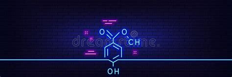 Chemical Formula Line Icon Chemistry Lab Sign Analysis Neon Light