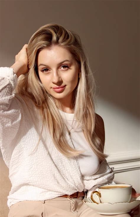 Portrait Of A Cute Beautiful Blonde With A Pretty Face Stock Image Image Of Face Portrait