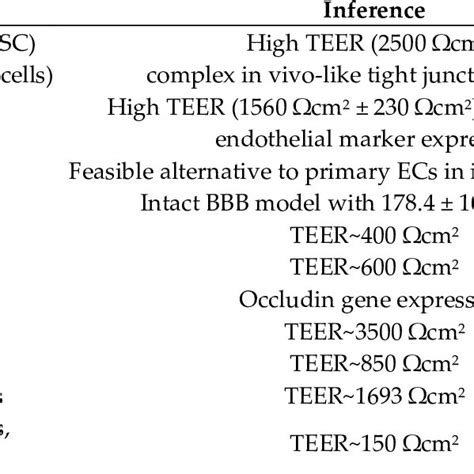 Commonly Used Cells In In Vitro Co Culture Bbb Models Download