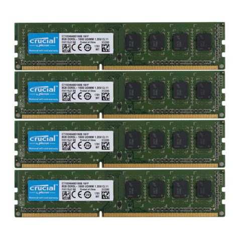 Crucial 32gb 4x 8gb Ddr3 1600mhz Pc3l 12800u Memory Ram Dimm Desktop 8