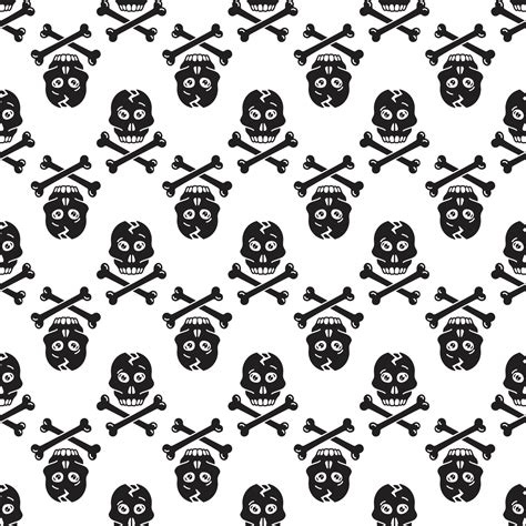 Skull Bone Pattern Seamless Vector 15881832 Vector Art At Vecteezy