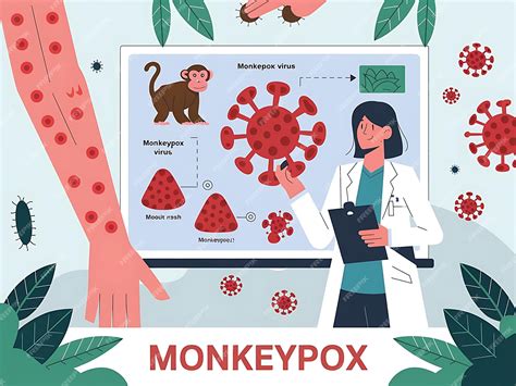 Monkeypox Awareness And Educational Illustrations Featuring Symptoms