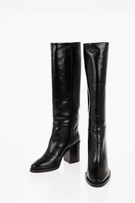 Paris Texas Solid Color Leather Knee Length Boots Heel 85cm Women