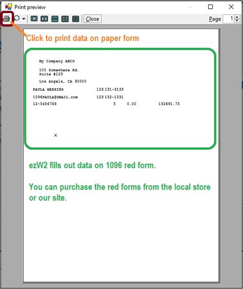 Ezw2 Software How To Print Irs 1096 Form