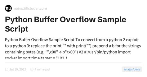 Python Buffer Overflow Sample Script