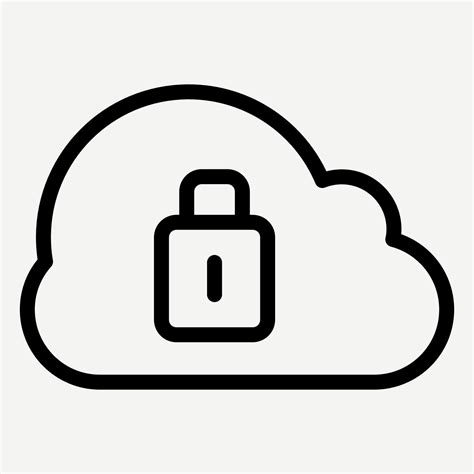 Cloud Protection Icon In Line Style Illustration Of Cloud And Lock For