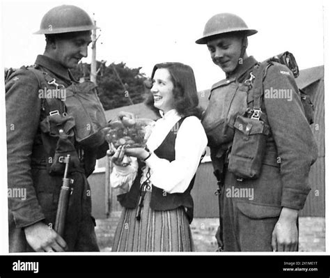 Norwegian Troops In Scotland A Norwegian Girl Wearing National Dress