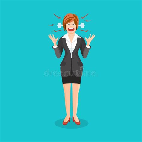 Mujer Empresaria Estresada Y Frustrada En El Trabajo Vector De Dibujos Animados Ilustración del