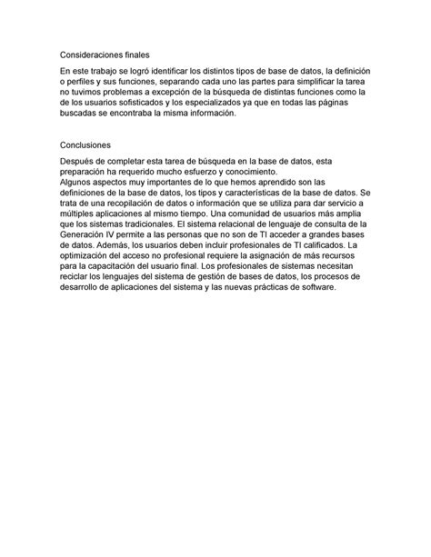 Consideraciones finales y Conclusion Ingeniería de Software I UTP