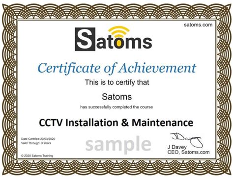 Cctv Installation And Maintenance Training Course Satoms