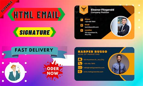 Make Clickable Email Signature And Html Signature For Gmail Outlook Mac By Joycb Fiverr